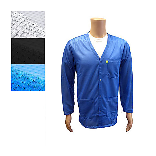 ESD Jacket, 3/4ths Length, V-Neck, Snap Cuff
