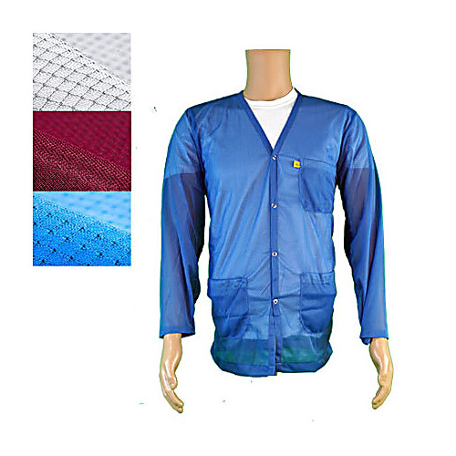 ESD Jacket, V-Neck, Snap Cuff