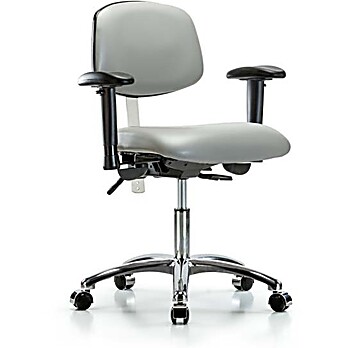 Class 100 Vinyl Clean Room Chair - Desk Height with Adjustable Arms ...
