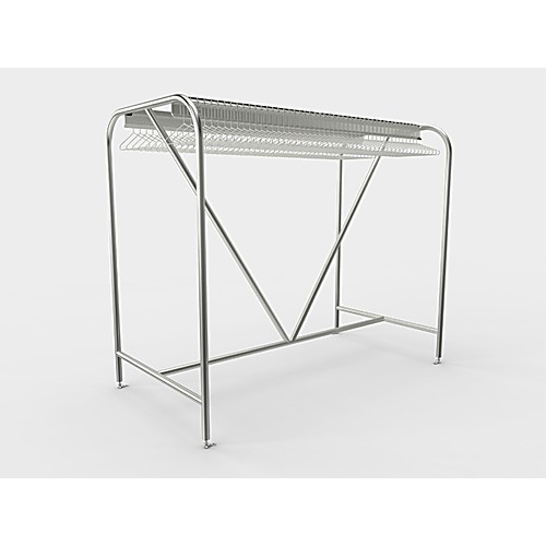 Stainless Steel Gown Rack, double wide, 96 hangers