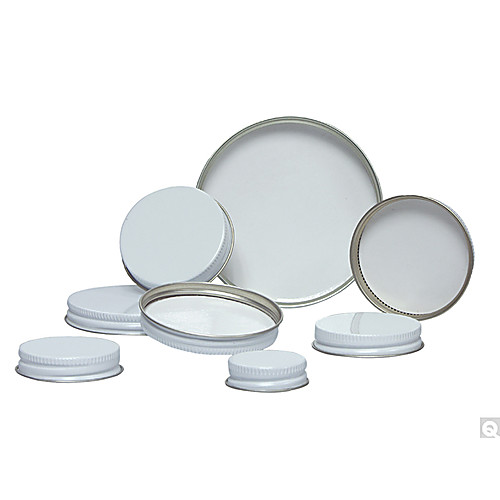 Pulp/Polyethylene Lined White Metal Caps