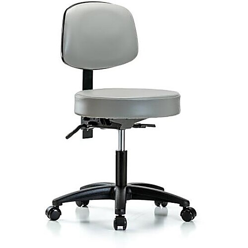 Vinyl Stool with Back - Sterling Supernova Vinyl