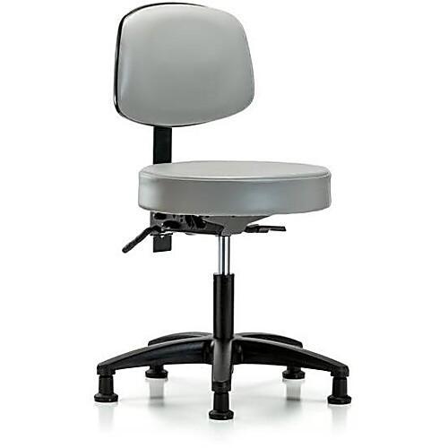 Vinyl Stool with Back - Sterling Supernova Vinyl