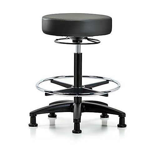 Vinyl Stool without Back - Carbon Supernova Vinyl