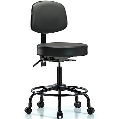 Vinyl Stool with Back - Carbon Supernova Vinyl