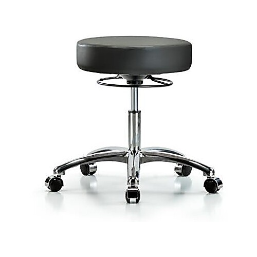 Vinyl Stool without Back Chrome - Carbon Supernova Vinyl