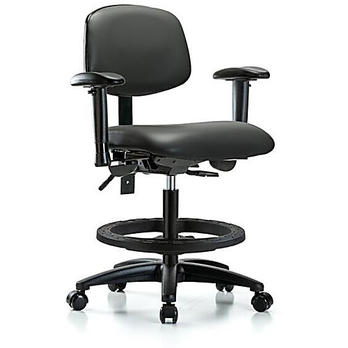 Vinyl Chair - Medium Bench Height with Carbon Supernova Vinyl