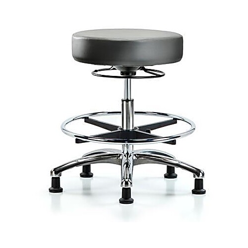 Vinyl Stool without Back Chrome - Sterling Supernova Vinyl