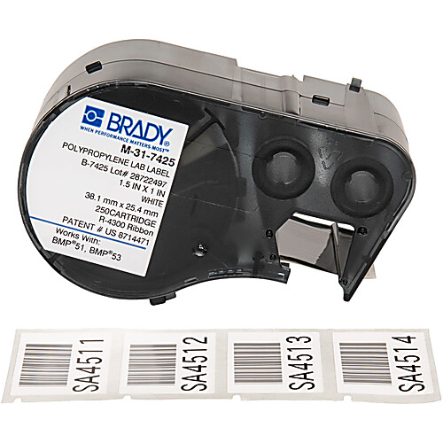 Chemical Resistant Cryogenic Polypropylene Labels with Ribbon for BMP51