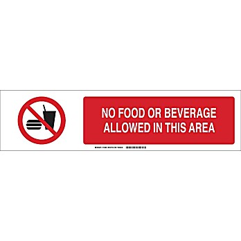 NOTICE No Food Or Drink Beyond This Point Sign