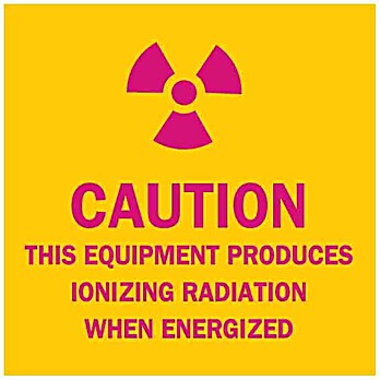 CAUTION This Equipment Produces Ionizing Radiation When Energized Sign