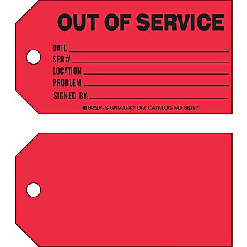 Safety Inspection Tag INSPECTION RECORD Paper 5.75 x 3 Black on White ...