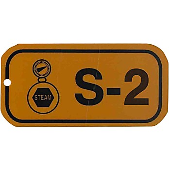 Steam Energy Source Tags S 1 Polystyrene 1.5x3 Black on Orange 5/PK