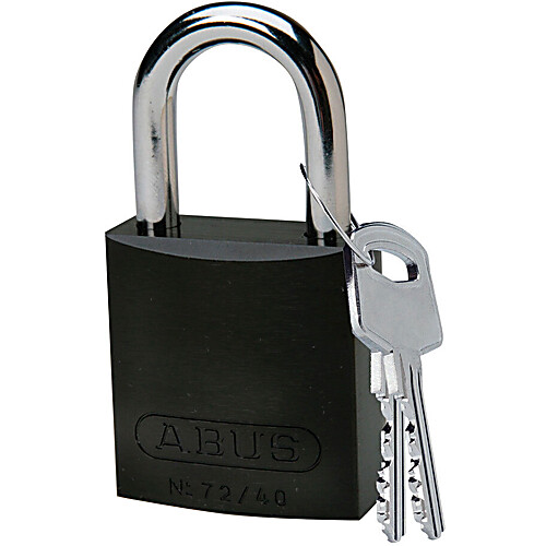 Standard Safety Aluminum Padlock 1 in Aluminum Shackle KD Black