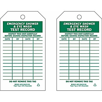 Safety Inspection Tag INSPECTION RECORD Paper 5.75 x 3 Black on White ...