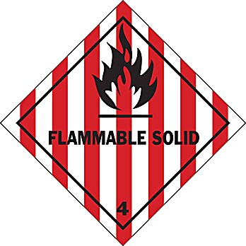FLAMMABLE SOLID 4 Hazardous Material Shipping Labels