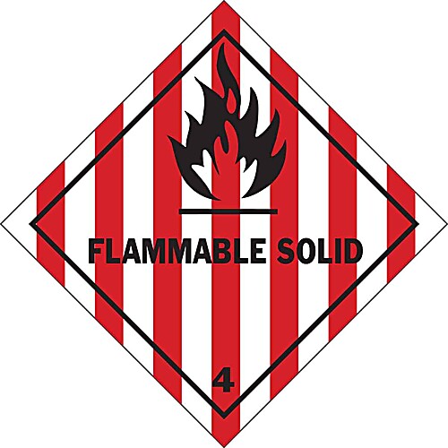 FLAMMABLE SOLID 4 Hazardous Material Shipping Labels