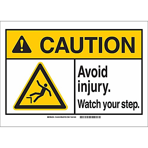 CAUTION Avoid Injury. Watch Your Step. Sign
