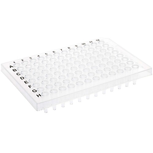 96 Well PCR Plate Half Skirt, Clear, 0.2mL