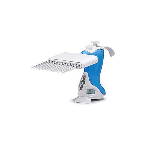 5.0-250µL Pipette, Ovation, (E12) Electronic Multichannel, Blue