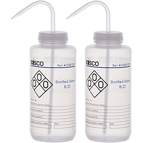 dH2O Wash Bottle, 2 Color, 1000mL, PK2