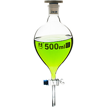 Glass Separatory Funnels with Glass Stopcock - Pear Shaped