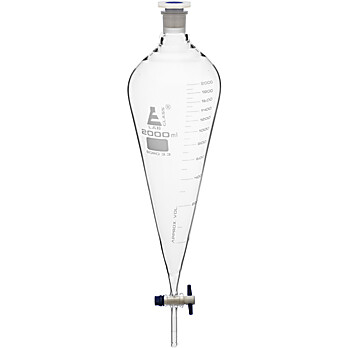 Glass Separatory Funnels with PTFE Stopcock - Squibb Type