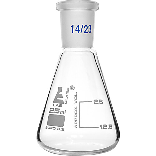 Glass Erlenmeyer Flasks with Ground Socket