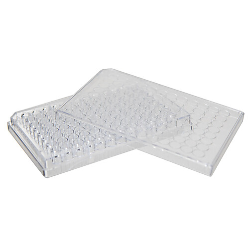 Microplate with 96 Wells and Lid, Clear Polystyrene