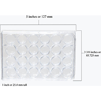 Microplate with 24 Wells and Lid, Clear Polystyrene