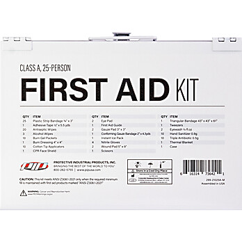 ANSI Z308.1-2021, Class A First Aid Kits