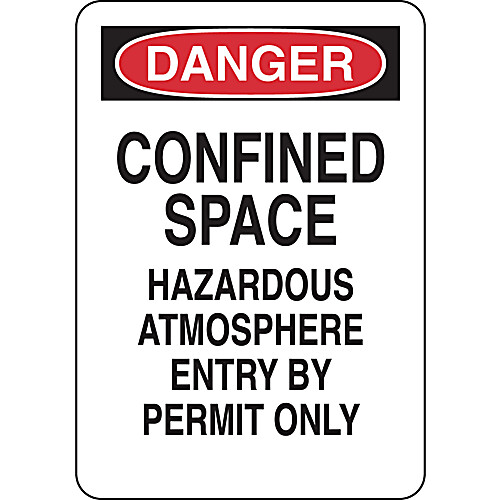 DANGER Confined Space Hazardous Atmosphere Entry By Permit Only Sign ...