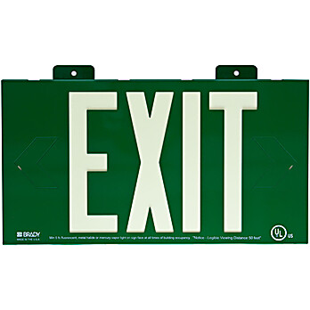 BradyGlo Exit Signs - Wall Mounted