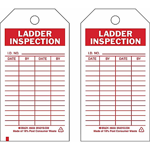 Safety Inspection Tag LADDER INSPECTION Heavy Duty Polyester 5.75x3 RD ...