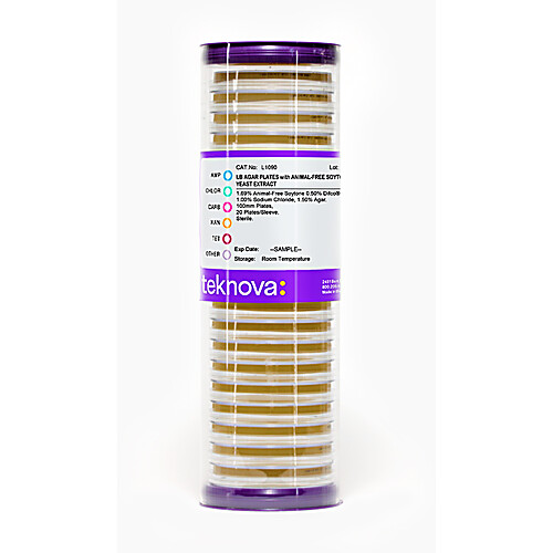 LB Agar Plates with Animal-Free Soytone and Difco Yeast Extract, Sterile