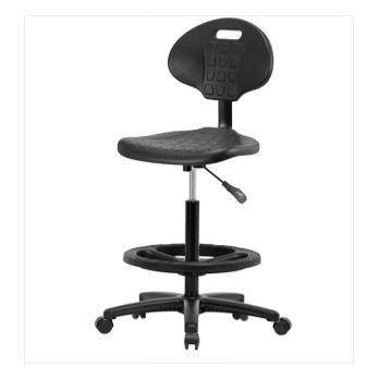 Basic Industrial Polyurethane High Bench Height Chairs with Black Nylon ...