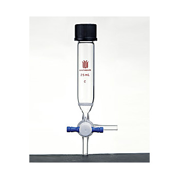 SYNTHWARE Peptide Synthesis Vessels, Solid Phase, with T-Bore PTFE Stopcocks
