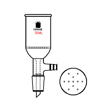 SYNTHWARE Buchner Filter Funnels with Inner Joint & Perforated Glass Plate